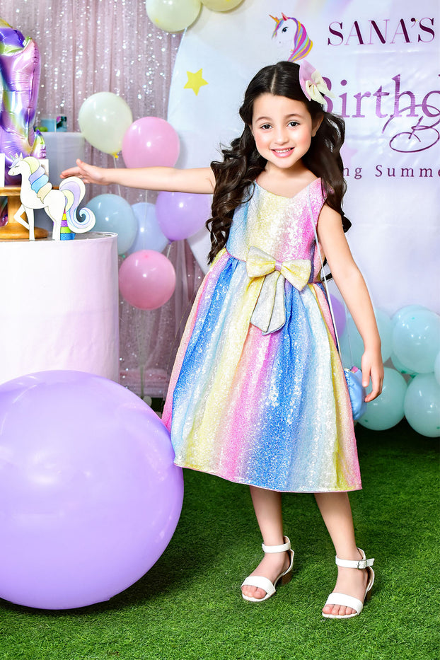 Matt Sequins Multi Color Frock | BIRTHDAY BASH | F2303 – SANA'S