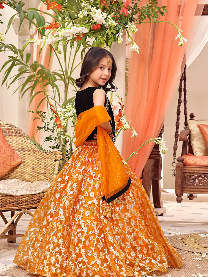 Velvet & Organza Lorex Lehenga Choli | SHENDI | L3196 – SANA'S