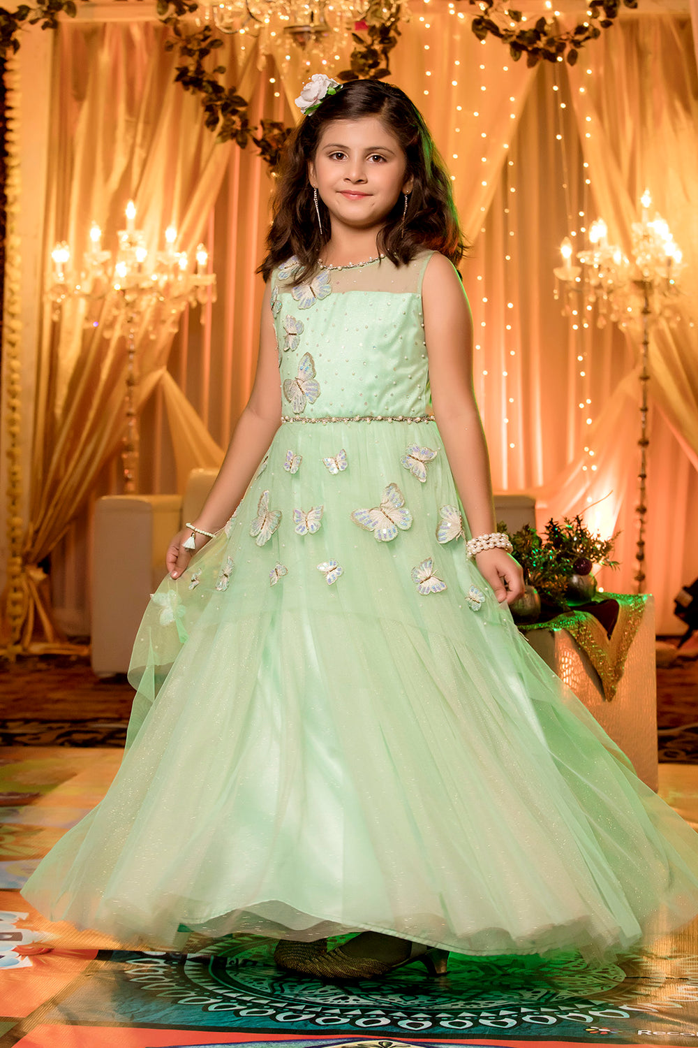 Butterflies Embroidered Net Long Maxi | FW18 | M1374 – SANA'S